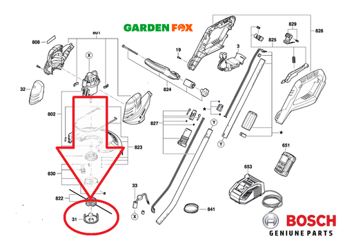 Genuine BOSCH ART30-36Li Cordless Strimmer SPOOL COVER - F016L72438 ...
