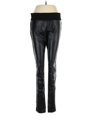 Club Monaco Women Black Faux Leather Pants 8 | eBay