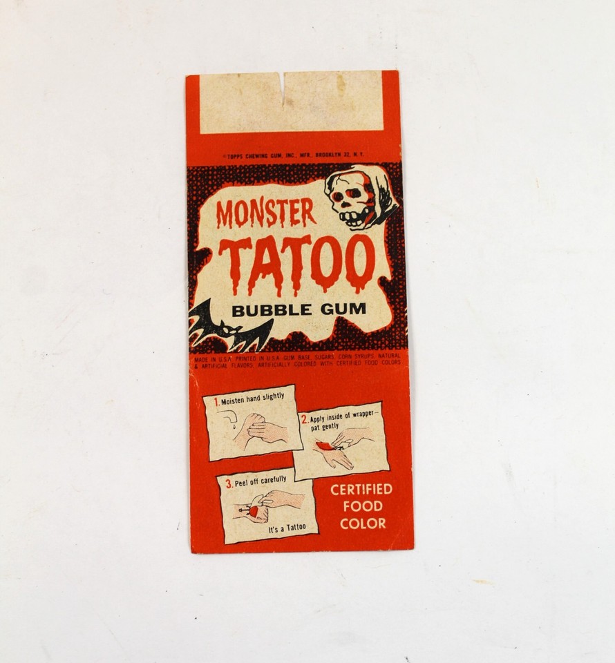 Topps Chewing Gum, Monster Tatoo Bubble Gum Clay Face Monster | eBay
