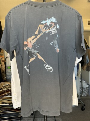Vintage 90’s And1 style NBA basketball dunk cartoon gray large shirt | eBay