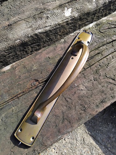 Beautiful Large Art Nouveau Pull Door Handle Solid Cast Brass Heavy | eBay