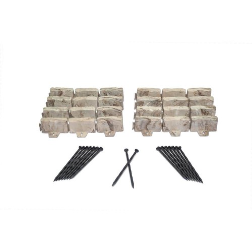 Decorative Faux Stone 10 Ft. X 2.7 In. Brown Plastic No-Dig Landscape ...