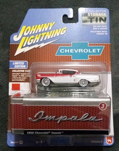 1958 Chevy Impala Rio Red Diecast 1:64 Scale Model - Johnny Lightning ...