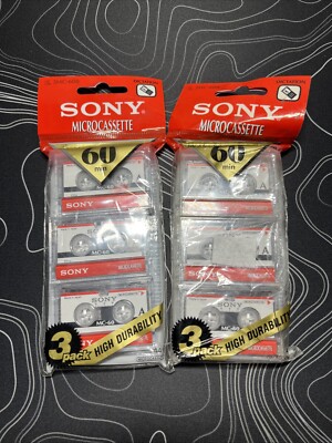 2-3 Pack Sony Microcassette MC-60 Min Recordable Cassette Tapes Sealed ...
