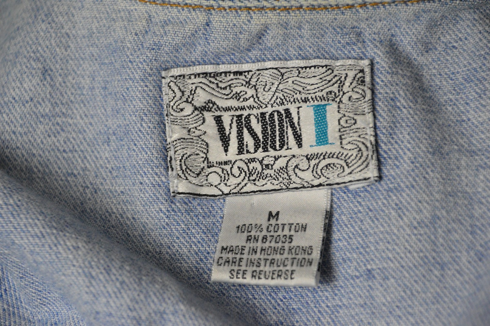 Vision I Womens Medium Blue Jean Denim Vest Stud Embellished Button ...