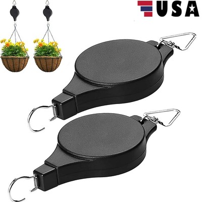 Strong Retractable Hanging Basket Pulley Pull Down Plant Yard Flower ...