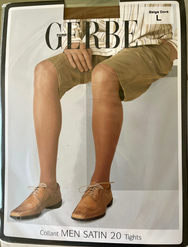 COLLANT GERBE MEN SATIN 20 Den coloris BEIGE DORE Taille L | eBay