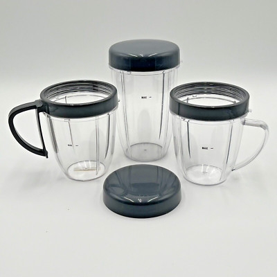 NutriBullet Magic Bullet 3 Replacement Cups 18 & 24 Oz w/Lids Ring 7 ...