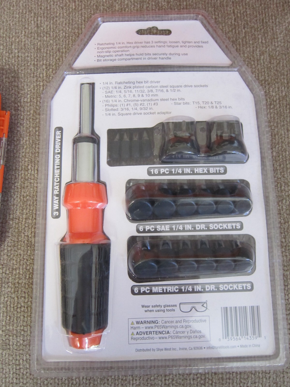 TORELLI 29 PC SOCKET & BIT DRIVER, 67 PC BIT SET & 12.5 " TOOL BAG *NEW ...