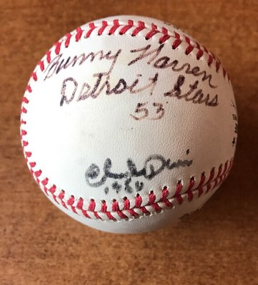NEGRO LEAGUE Autographed MAJOR LEAGUE Baseball CHARLES DAVIS/WARREN ...