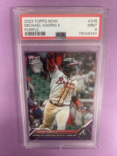 2023 Topps Now Michael Harris II #245 RC Rookie-PURPLE /25 PSA 9 #8343 ...