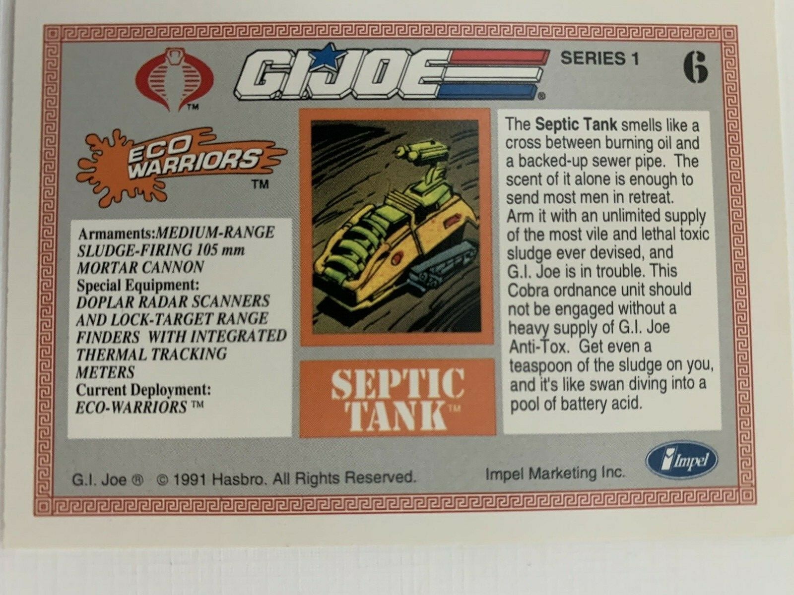 Impel 1991 GI Joe Trading Card # 6 (Septic Tank) | eBay