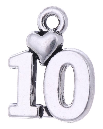 Hot20pcs Antique Heart Shape Love Number 10 11 12 Birthday ...