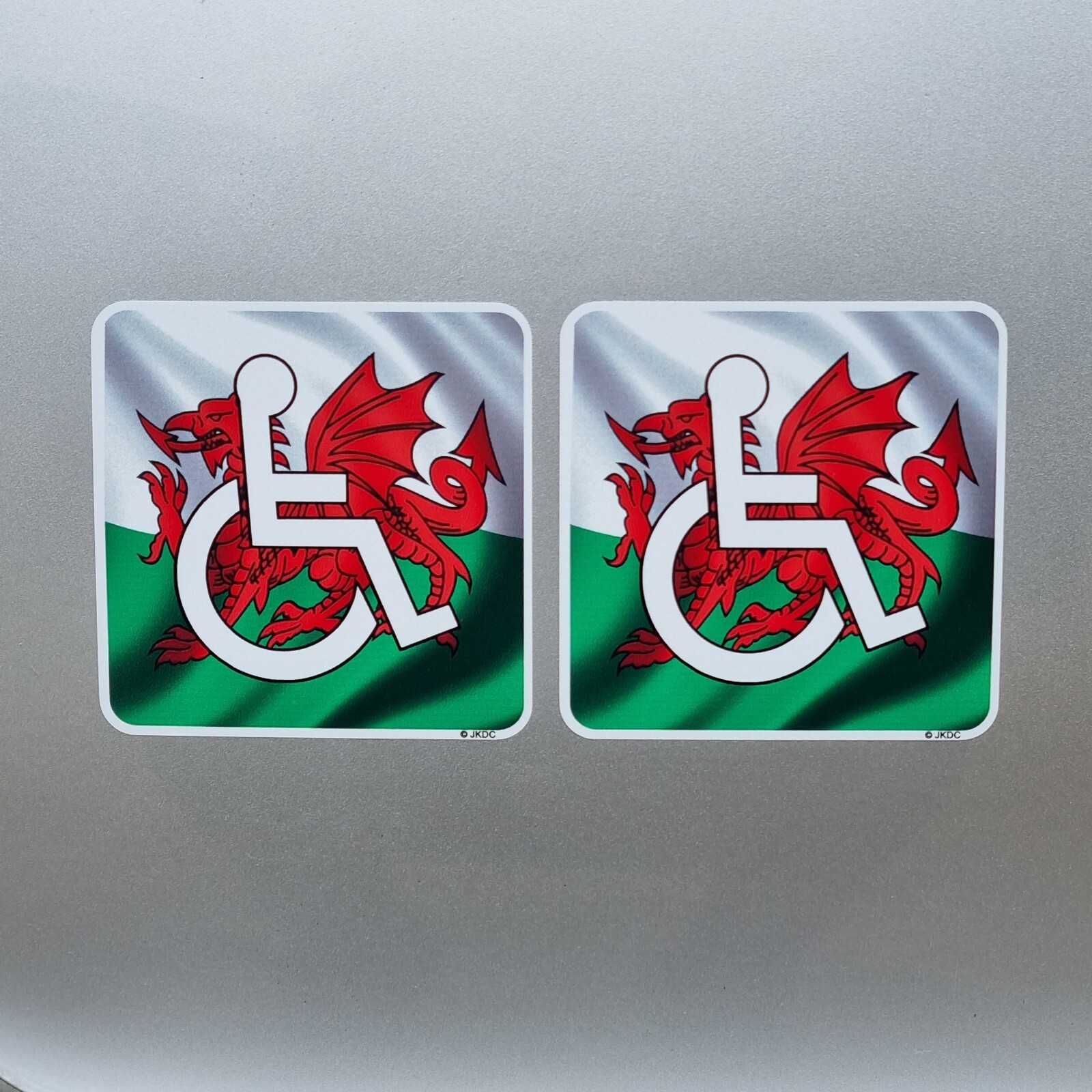 2x Wales Welsh Cymru Flag Disabled Badge Vinyl Sticker Decal For Car ...