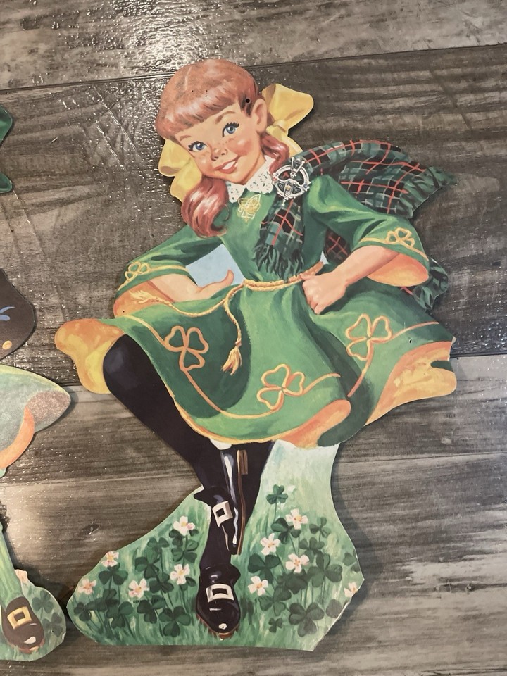 Vintage Dennison St. Patricks Day Boy & Girl Holiday Die Cut Lot. 16 ...