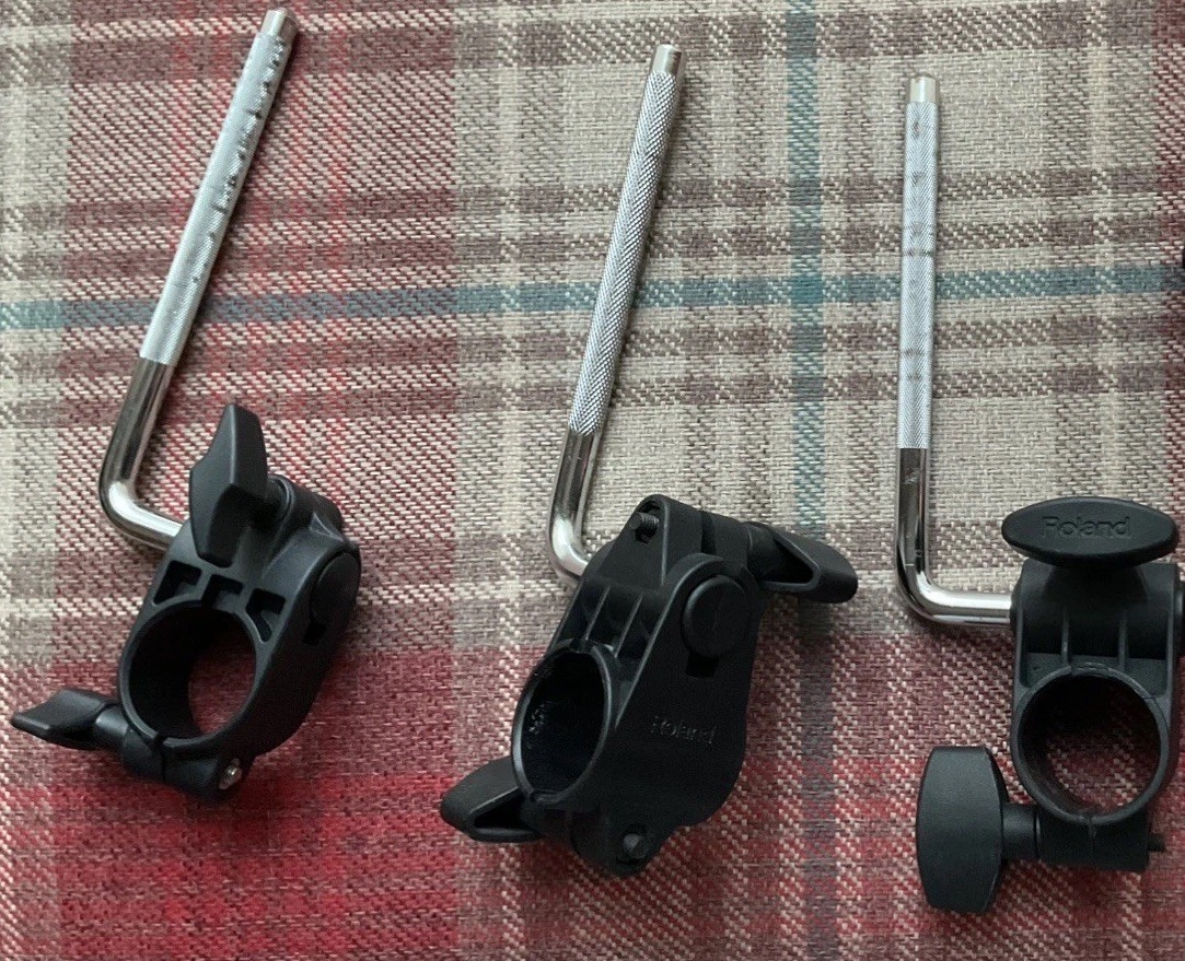 3 x Roland Drum Rack L Rod Clamp Electronic Mounting 38mm | eBay