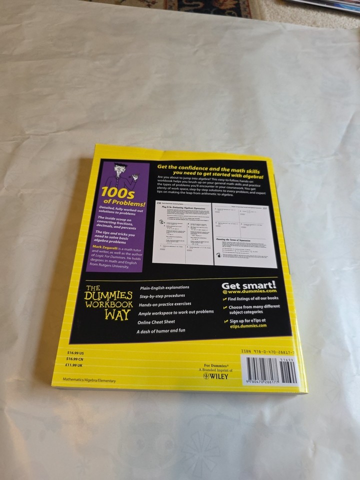 Basic Math and Pre-Algebra for Dummies Book + Workbook i (2017, Trade ...
