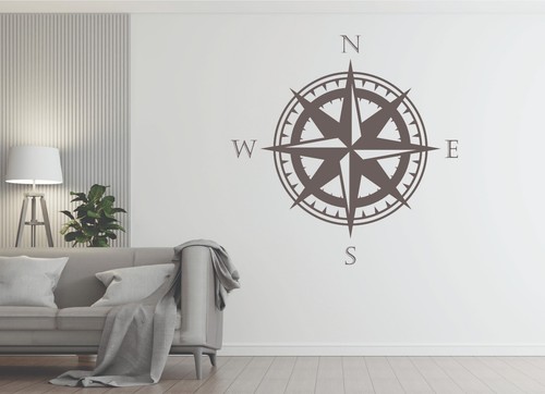 Vinyl Decal Compass Style #2 Transfer Sticker For Walls Vehicle RV ...