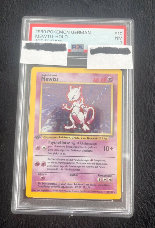 1999 Pokemon Game #10 Mewtu Mewtwo 1st Edition Holo German Card PSA ...