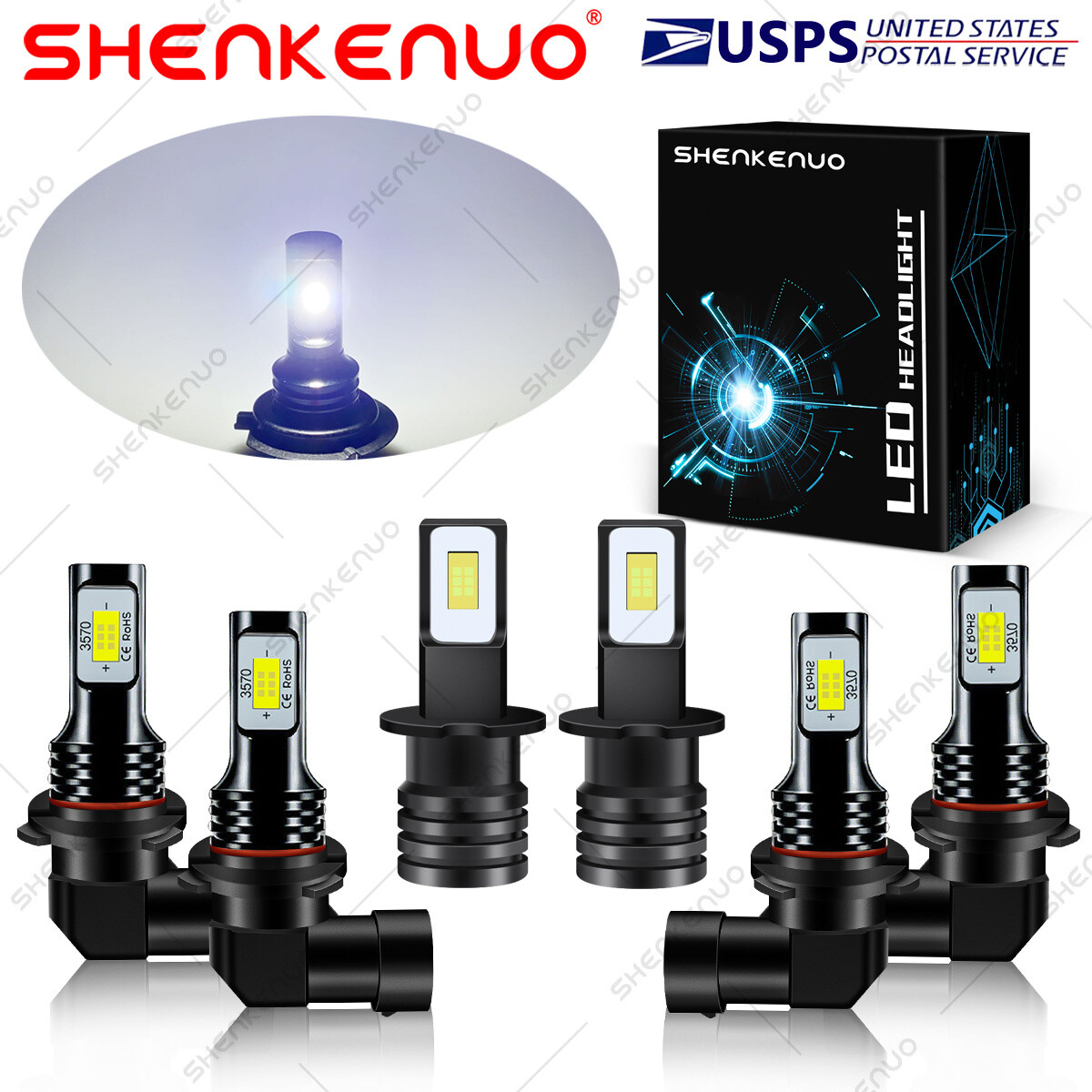 For Nissan 300ZX 1990-1996 - 6X 9005+9006+H3 LED Headlights Fog Light ...