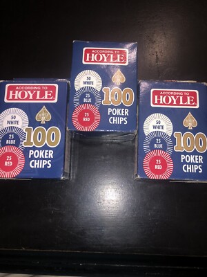 100 HOYLE Plastic Poker Chips Red White and Blue USA 2003 (#1035) | eBay