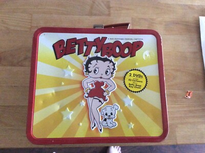 Betty Boop Metal Lunch Box Yellow & Red Includes 2 DVDs With 42 ...