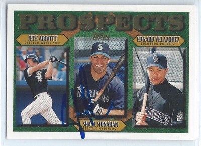 Shane Monahan signed 1997 Topps baseball card Seattle Mariners ...
