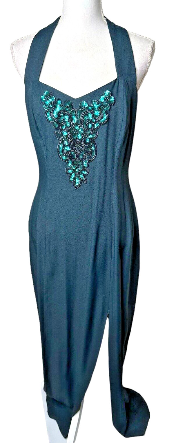 Vintage Mr. Eli of Miami Formal Prom Dress Sz 13/14 G… - Gem