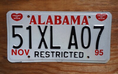1995 Alabama RESTRICTED License Plate - TEEN Student Driver | eBay