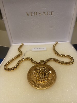 Authentic Original OG Men’s Real Versace Necklace Chain Pendant Gold ...