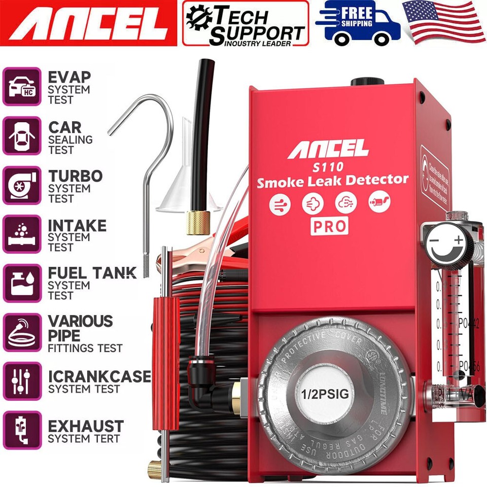 ANCEL S110 Pro Car EVAP Smoke Leak Detector Fuel Pipe & Air Pump Vacuum ...