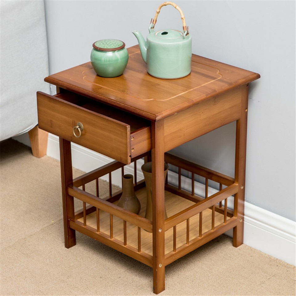 Telephone Table Plant Stand Bedside End Table Hall Lamp Wood Unit Side ...