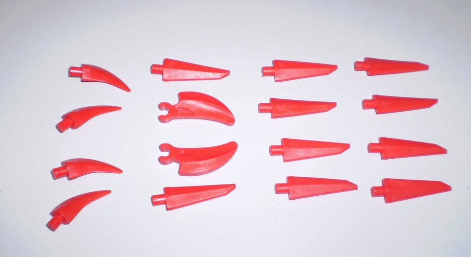 16 Used Lego Red Claw - Horn - Barb - Tooth - Spike 87747 - 16770 ...