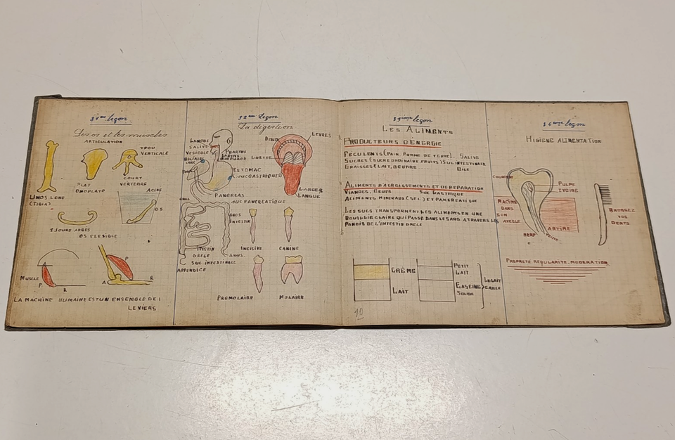 French 1930s Science Notebook | Handwritten School Notes | Vintage ...