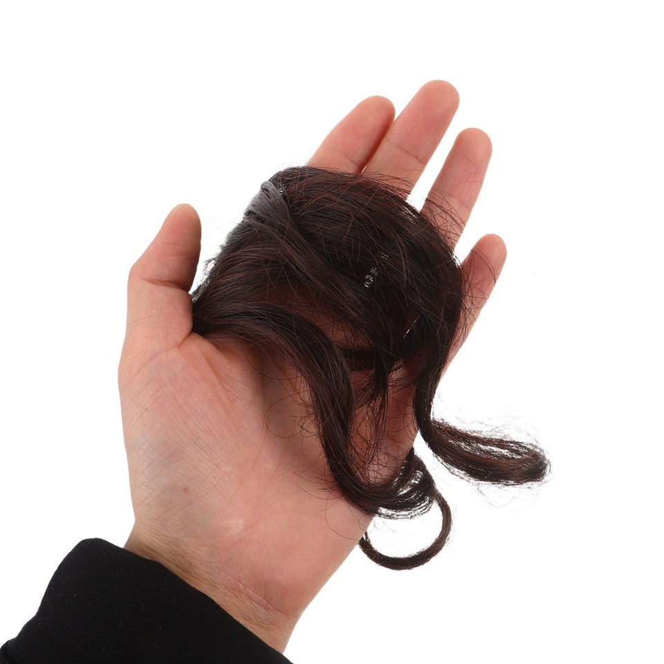 5pcs Clip On Bangs for Women: Curly Hair Fringe Extensions - Natural ...