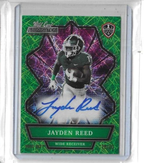 Jayden Reed RC Auto #/20 Gold Prizm Holo-Lux SP Rookie Autograph 2021 ...