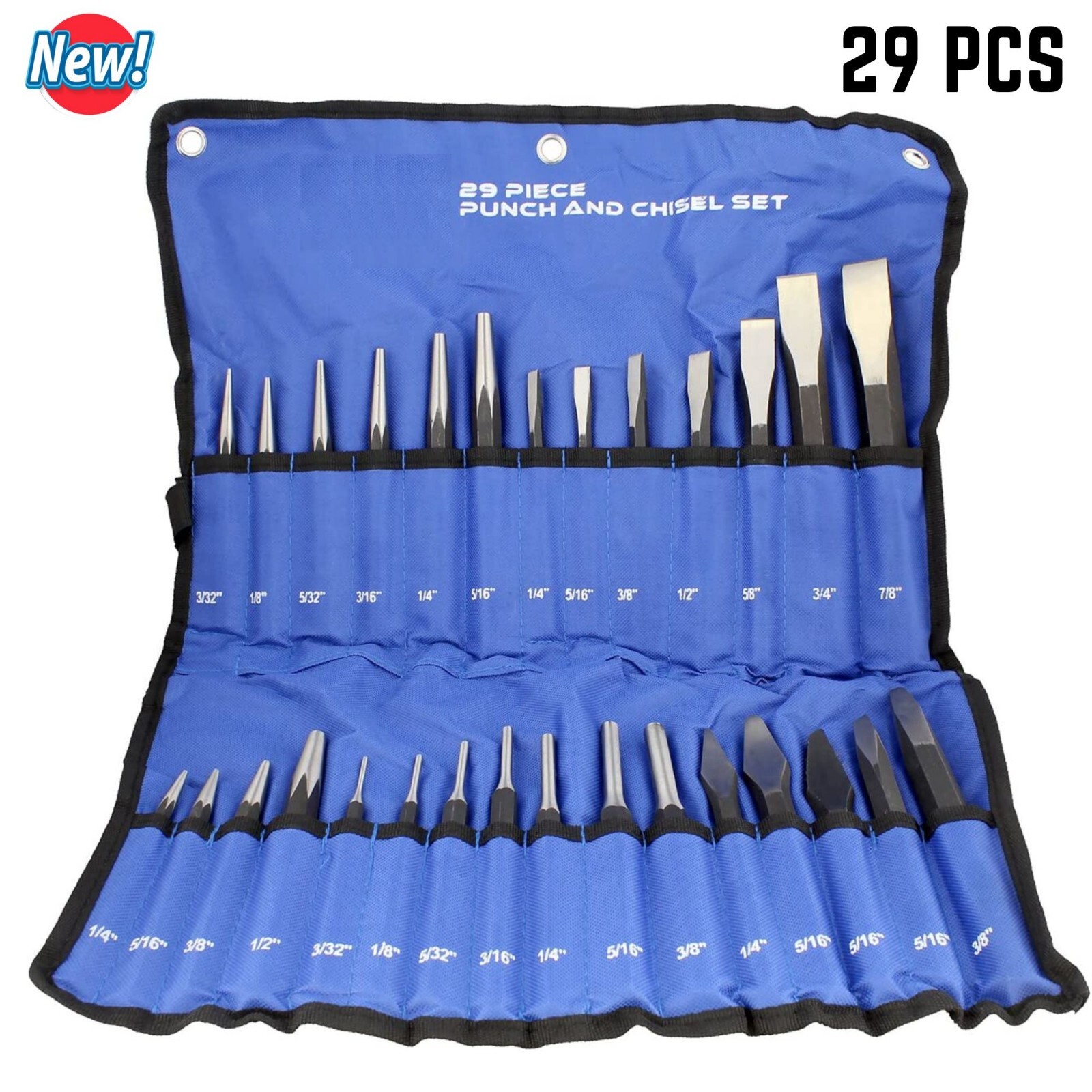 29pcs Punch Chisel Set Pin Center Punch Cape Chisel for Automotive ...