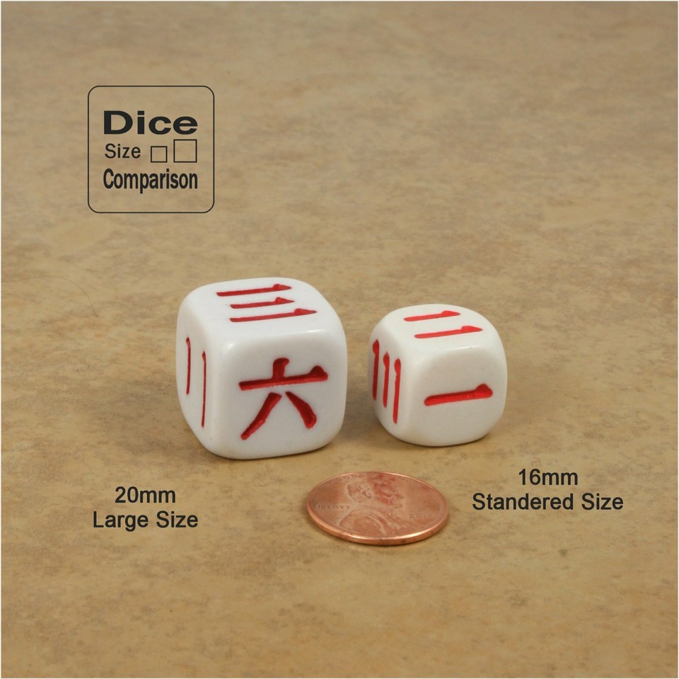 NEW 6 Japanese KANJI Numbers Dice Set D&D RPG Game 6 Sided Language ...