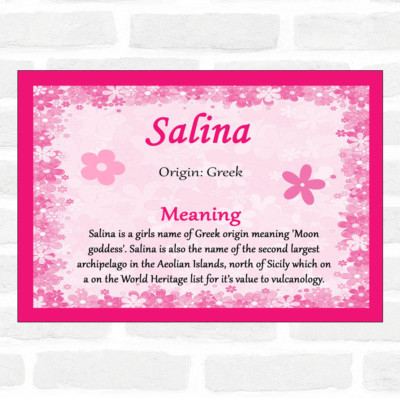 Salina Name Meaning Pink Certificate | eBay UK