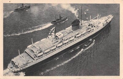 SS CHAMPLAIN IN HARBOR ~ C, G. T. SHIP LINE ~ used from France 1930s | eBay