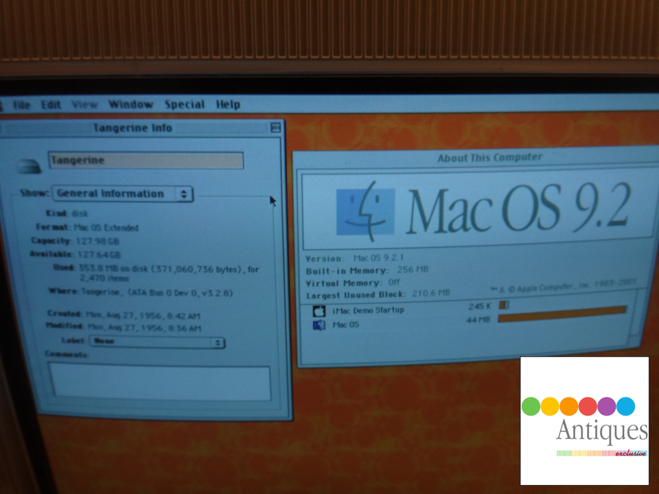 Vintage Apple iMac Tangerine Orange PowerPC G3 266Mhz 512MB RAM 130GB ...