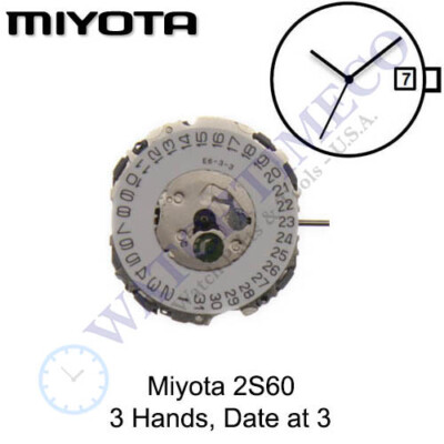 Genuine Miyota 2S60 Watch Movement Japan 3 Hands, Date at 3 | eBay