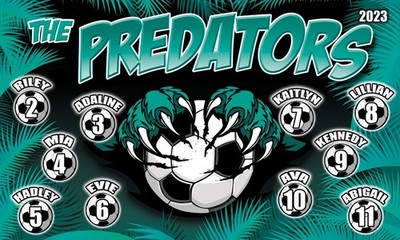 Predators - Soccer Team Banner - (3ft x5ft) Your Team Name and Custom ...