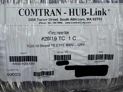 COMTRAN 49023 #20awg HUB-Link High-Temperature ETFE Transit Wire 600V ...