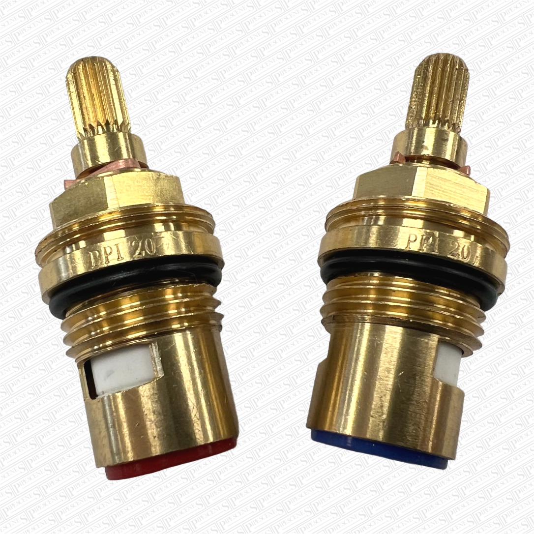 PPI 20 1/2" Thread Ceramic Disc Tap Cartridge Valves A2 - 20 Spline x 7 ...