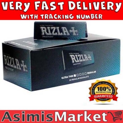 Rizla Precision Ultra Thin Rolling Papers Full Box 50 Packs Regular ...