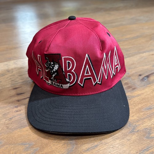 Vintage Alabama Crimson Tide Hat Cap Mens Snapback One Size Red Script ...