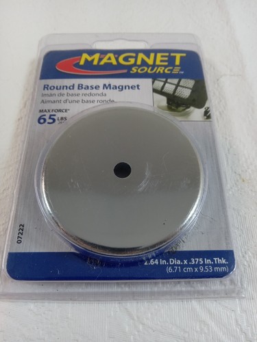 Magnet Source 07222 Round Base Magnet 2.64 in. Dia X 3.75 in H 65lb Max ...