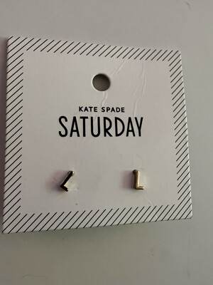 Kate Spade Saturday Letter L Initial Earrings | eBay