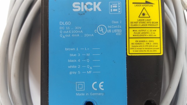 Sick DL60-P111B Distance Sensor Sensick DL60 11-30VDC 4-20mA - for sale ...